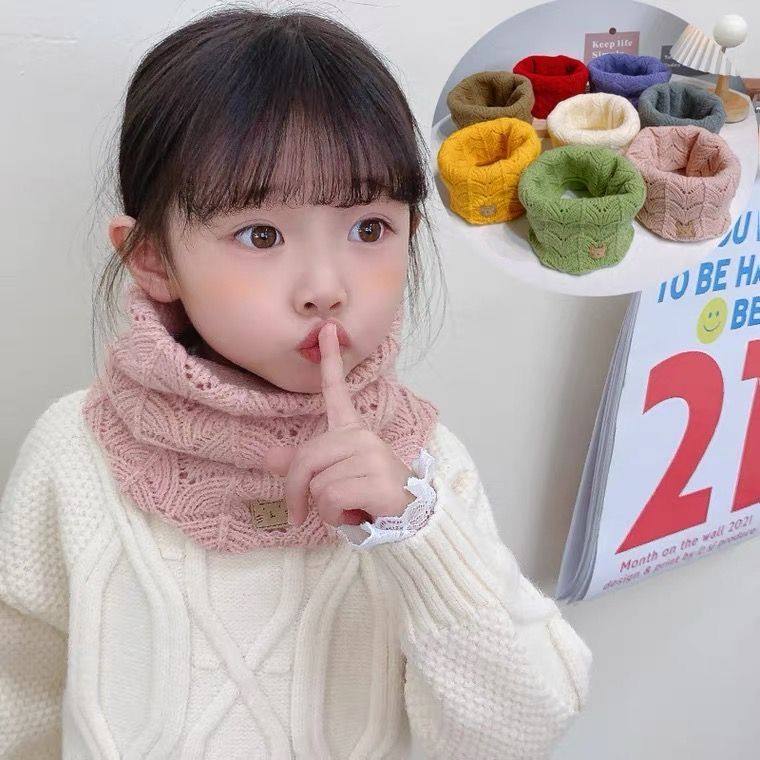 韩版儿童围巾秋冬季节可爱宝宝围脖男女童针织毛线保暖套头脖套