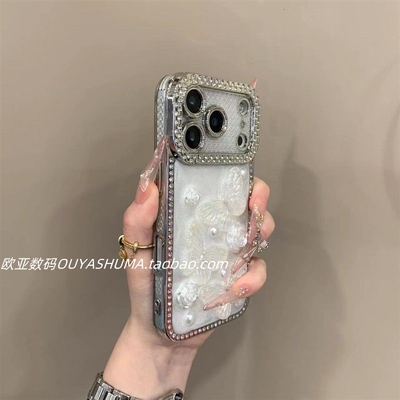 立体奶油玫瑰蝴蝶适用iPho