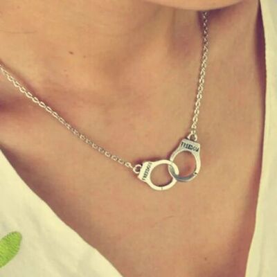 Handcuff Pendant Necklace for Women Men Steampunk Fashion Je