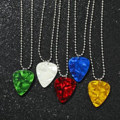 Creative Resin Guitar Pick Pendant Necklace for Women Men 50