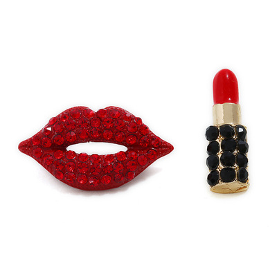 Fashion Sexy Lady Lipstick Earrings for Women Red Stud