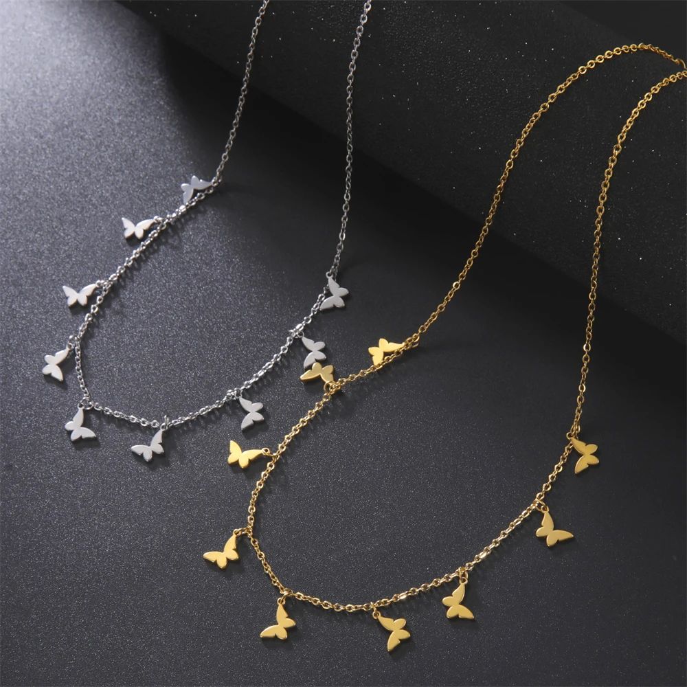 Snake Butterfly Small Charm Necklaces for Women Tree of Life