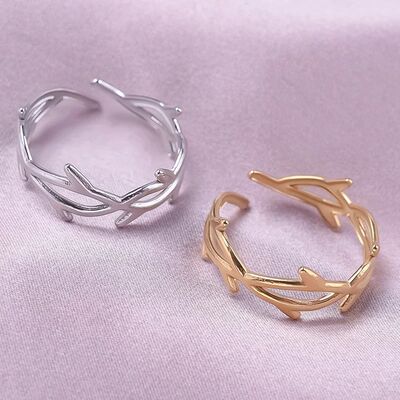 Thistles Thorns Open Adjustable Stainless Steel Rings For Wo