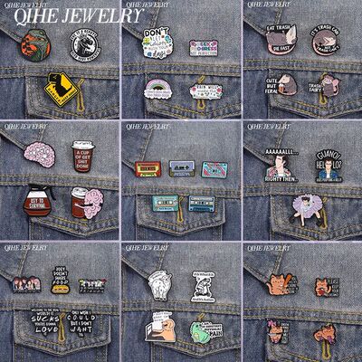 2-5pcs/set Cartoon Comedy Movies Figure Enamel Pins Cute Ani