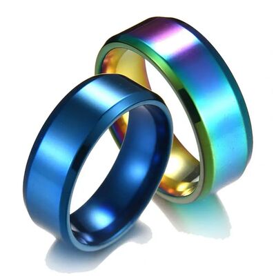 Men’s Silver Color Black Stainless Steel Ring Classic Solid