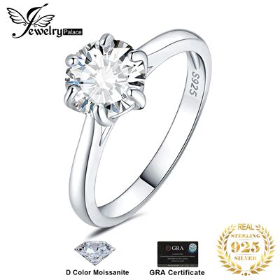Moissanite D Color 0.5ct 1ct 1.5ct 2ct Round Cut Solitaire W