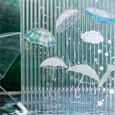 20 pcs Rainy Season Umbrella Theme PET Stickers Scrapbook De