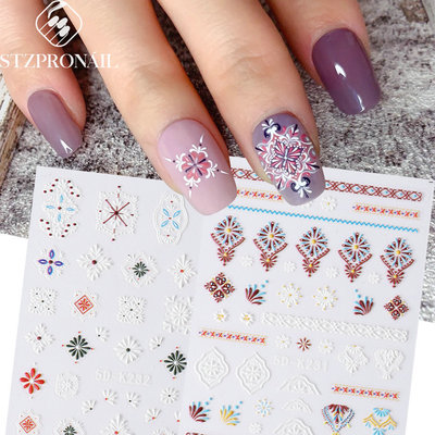Bohemian Anaglyph Nail Sticker Vacation Vintage Moroccan Til