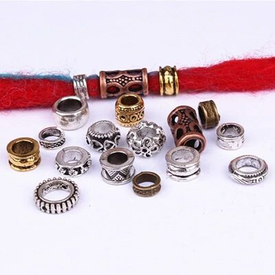 5Pcs Retro Silvery Dreadlock Beads Different 55 Style Braid