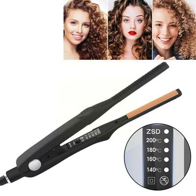 2In1 Hair Straightener Curler Small Flat Iron Ceramic Hair C