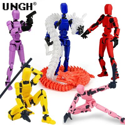 Multi-Jointed Action Figure Dragon 3D Printed Assembly Movab