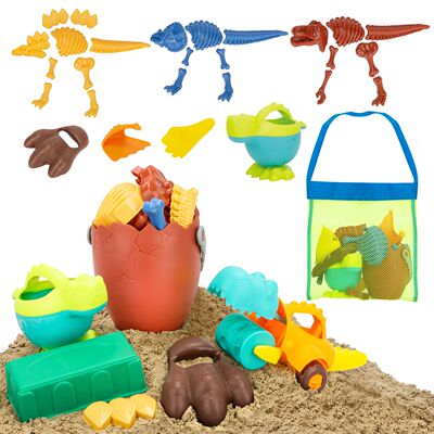 Dinosaur Beach Toys for Kids 3-5,Dinosaur Mould Set 33Pc San