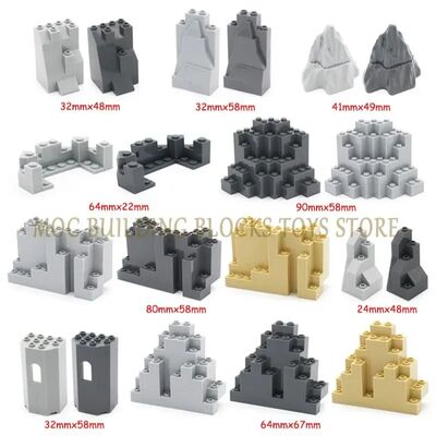 MOC Brick Rock Triangular Rockery Stone Wall Slab Barbacan R