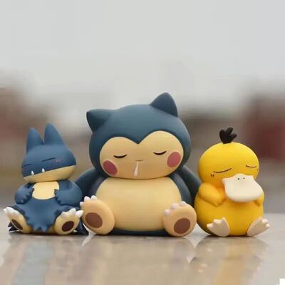 Kawaii Anime Pokemon Snorlax Psyduck Action Figure Cute Mode