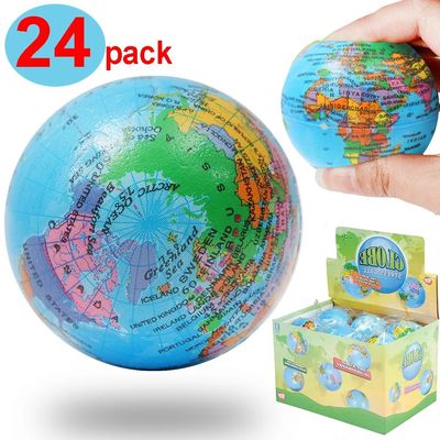 Earth Squeeze Balls Soft Foam Globe Stress Relief Squeeze To