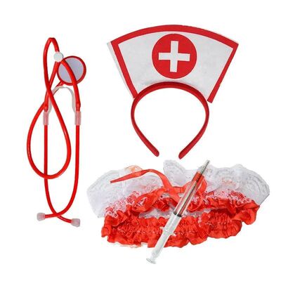 Halloween Nurse Uniform Dress Up Headband Syringe Stethoscop