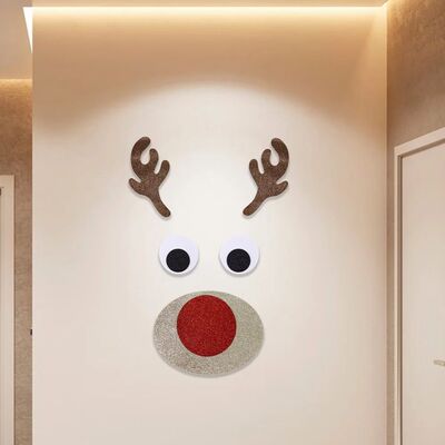 Christmas Decorations,Felt Cloth Cartoon Door Stickers,Home