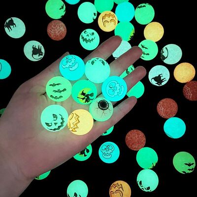 10pcs Halloween Pumpkin Witch Bounce Rubber Ball Toys For Ki