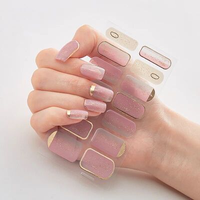 Semi Cured Gel Nails Art Stickers Fashion Solid Color