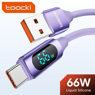 66w Cable USB Type C Quick Charging Digital Display Data Wire For iPhone 15 Oneplus Realme Huawei Sa