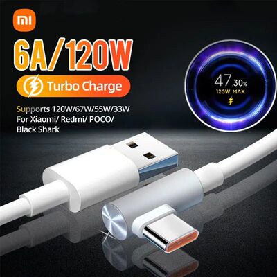 Original 120W 6A Usb Type C Game Quick Charging Cable 90 Deg