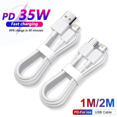 PD 35W USB Cable For iPhone15 14 13 12 11 Pro Max 7 8 14 Plus XS XR Quick Charging USB C Cable Charg