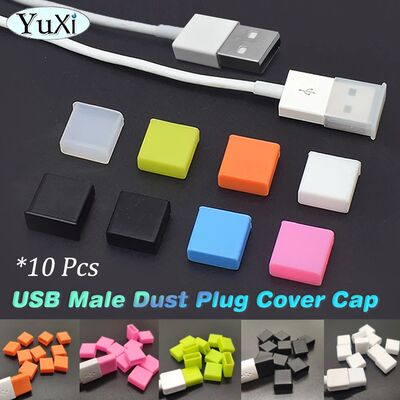 10Pcs Dust Plug Cap For USB Port Male Data Cable Charging Po