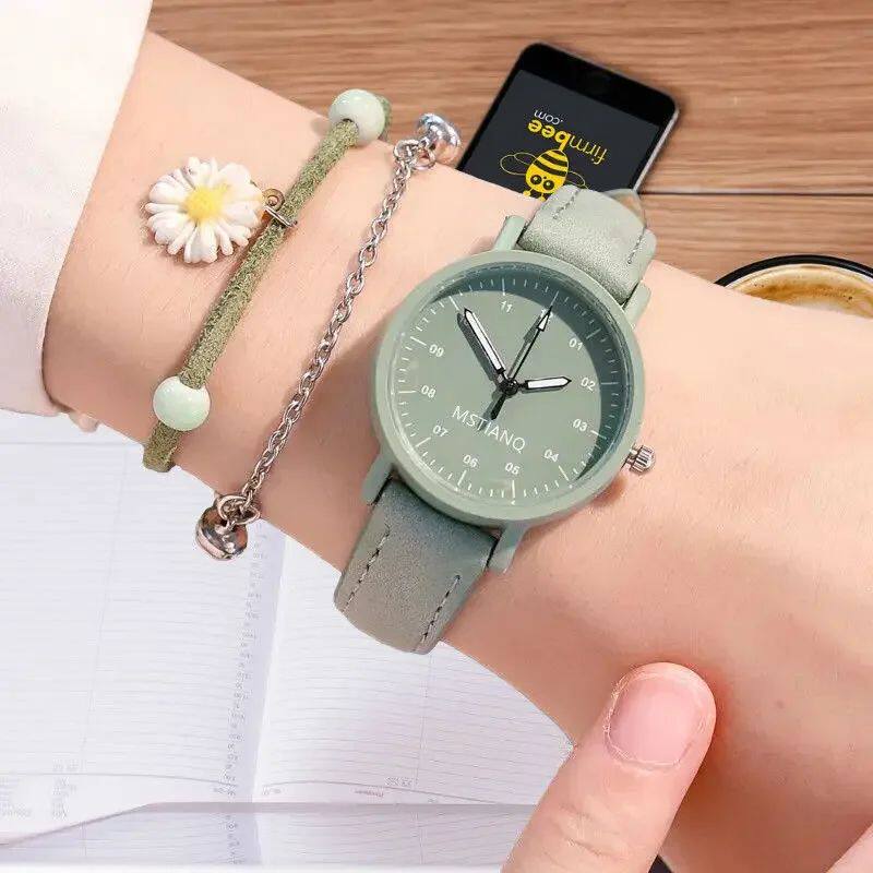 Women Watch PU Leather Strap Women Quartz Watches Waterproof