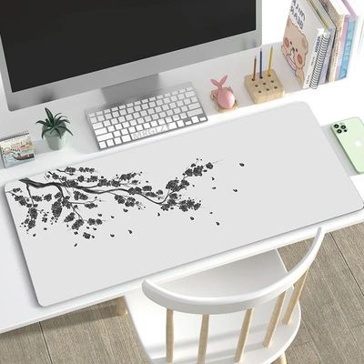 Japanese style Gaming Mouse Pad Pink Sakura Mousepads Black
