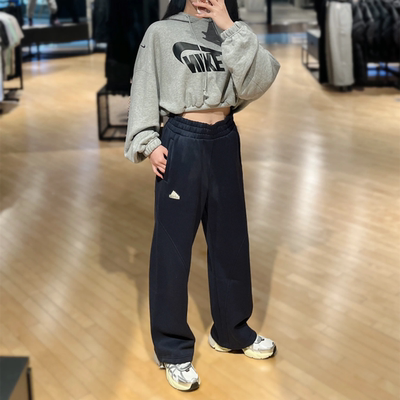 阿迪达斯女子宽松直筒阔腿裤加绒休闲运动针织长裤JJ3572 3570