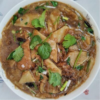 绿豆面白菜溜疙瘩汤拔丝