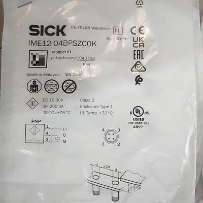 西克光电传感器IME12-04BPSZC0K订货号1040