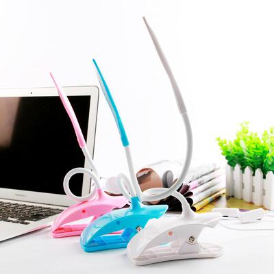 Clip On Book Reading Light Lamp LED  Bed Portable USB 夹子灯