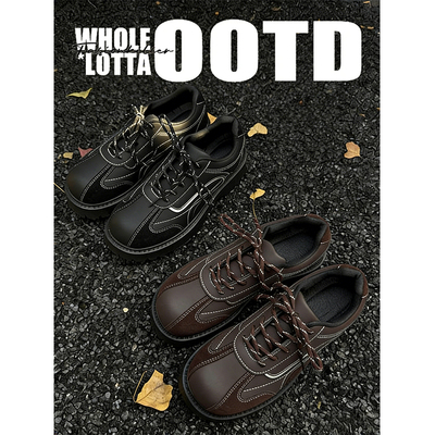 NewRockStarChoppa 复古英伦大头德比鞋男秋冬季增高百搭休闲皮鞋