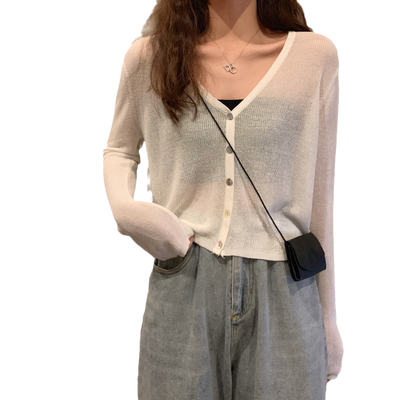 防晒开衫薄款女冰丝针织衫披肩