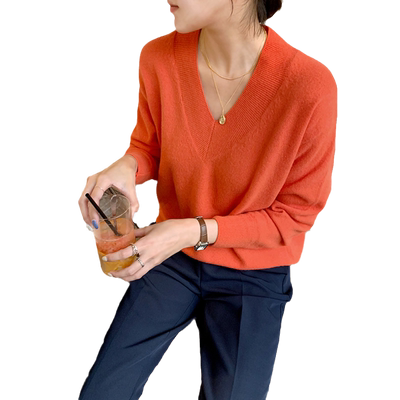 毛衣女打底衫秋冬软糯上衣v领