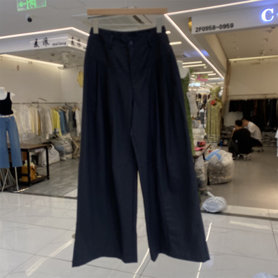 通勤简约高腰显瘦阔腿裤女秋款