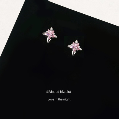 Ab | 星星 | 粉十字星锆石免摘316L钛钢耳钉耳垂钉耳骨钉耳蜗钉