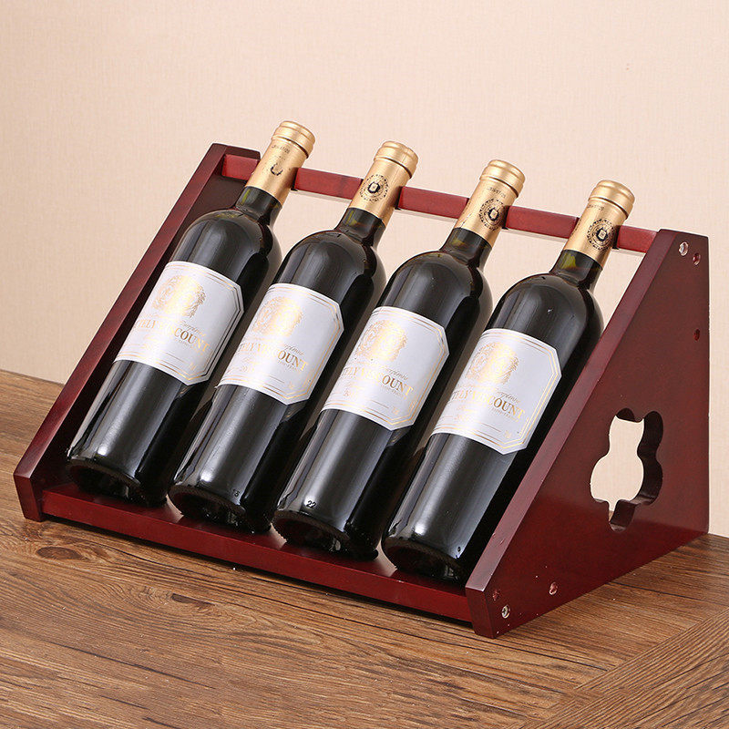 创意红酒架摆件现代简约家用红酒架子实木斜放红酒瓶托架葡萄酒架_虎窝淘