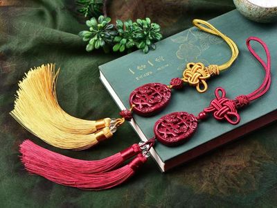 天然高含量朱砂平安牌车挂室内挂件尺寸45x34.7mm