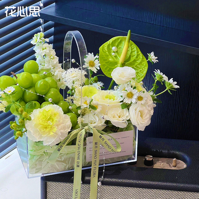 轻奢小众透明亚克力花盒包装盒子