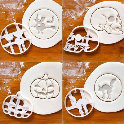 New Halloween Cookie Cutter Mold 3D Cartoon Pumpkin Witch Bl