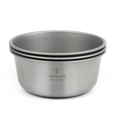 Tomshoo 400ml / 500ml Food Container Stackable Titanium Bowl