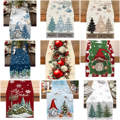 Jit Christmas Table Flag Winter Christmas Printing Meal Casu