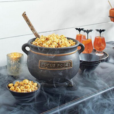 Halloween Witch Bowls Broth Cauldron with Spoon Resin Snack