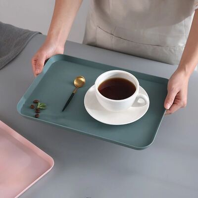 Hot Nordic Rectangular Plastic Serving Tray Anti-Slip PP Foo