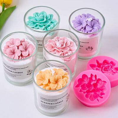 Frangipani Gardenia Flower Silicone Candle Mold DIY Handmade