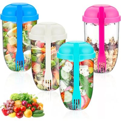 Salad Cup with Lids and Fork Salad Shaker Container for Lunc