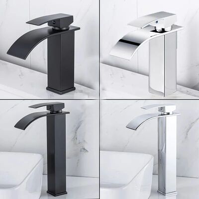 Bathroom Copper Core Waterfall Stainless Steel Basin Faucet