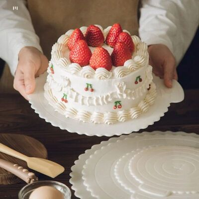 Reusable Plastic Round Cake Tray Thickened Base for Home Bak